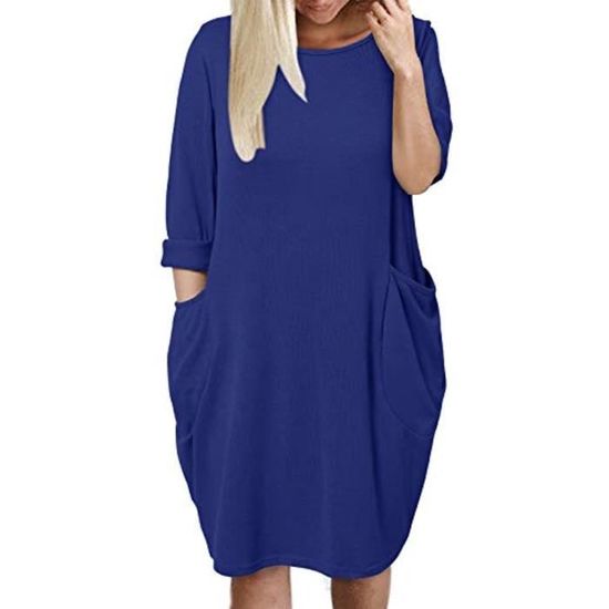 Pyjama KJ7P0 Robe surdimensionnée Robe tunique à manches longues ...