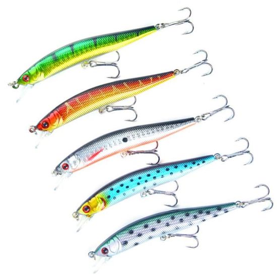 5 pièces en appât dur réaliste poisson conception leurres de pêche de ...