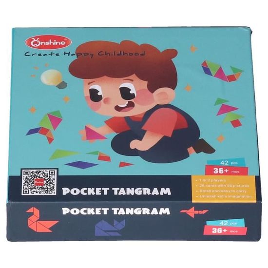 Jouet de Puzzle Tangrams - PWSHYMI - 14 pièces - Couleurs vives - Pour ...