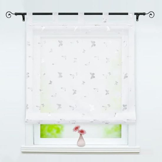 Store Bateau Transparent Avec Passants - Rideau Court À Passants ...