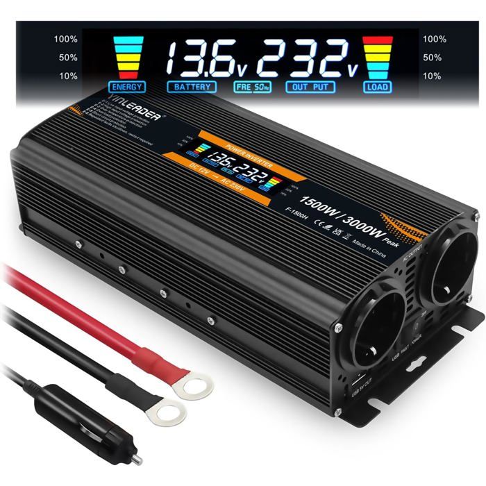 Yinleader convertisseur 12v 220v 1500W /3000W convertisseur de Tension ...