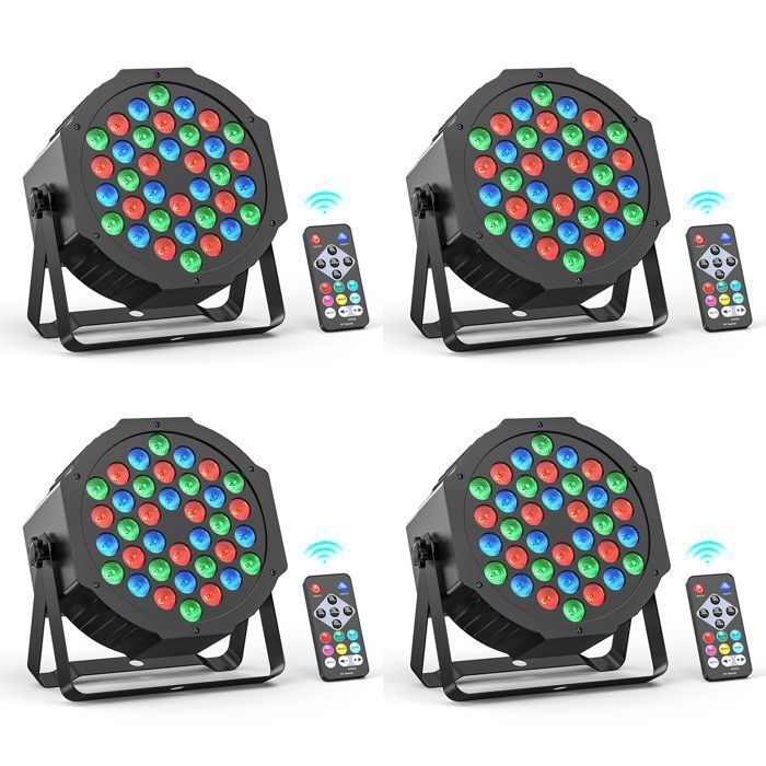 Pack de 4 projecteurs LED – DJ RGB sono, éclairage de scène pour bar ...