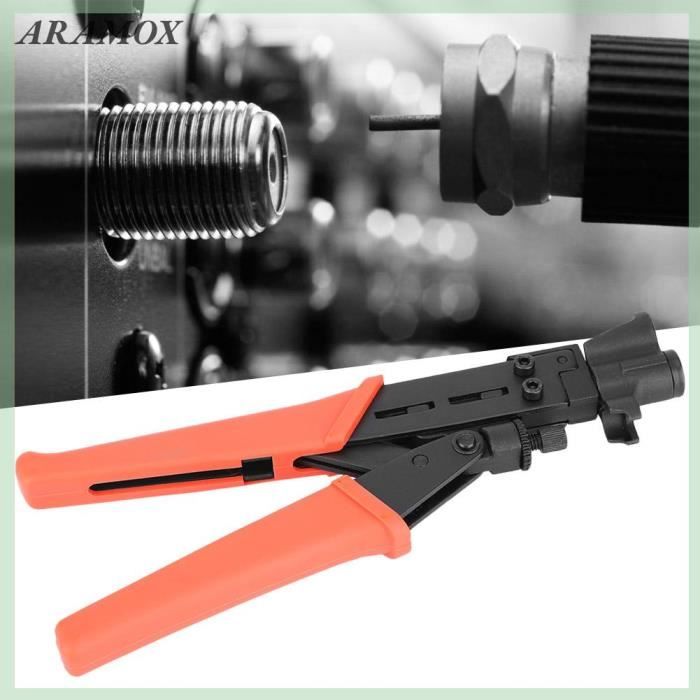 Pince à sertir - ARAMOX - Réglable en Acier A3 - Pour connecteurs F et BNC - Outil de bricolage ...