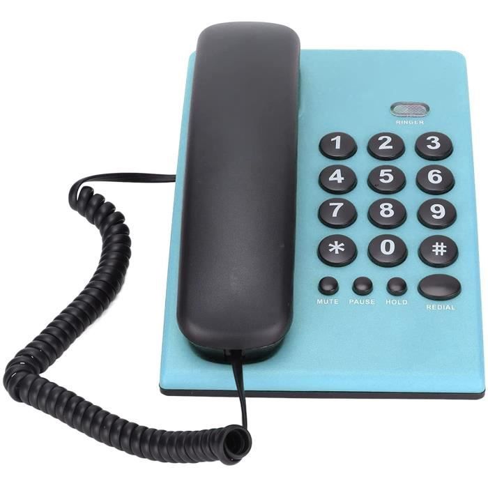 Téléphone Fixe Filaire, Téléphone Filaire de Bureau, Support Pause et ...