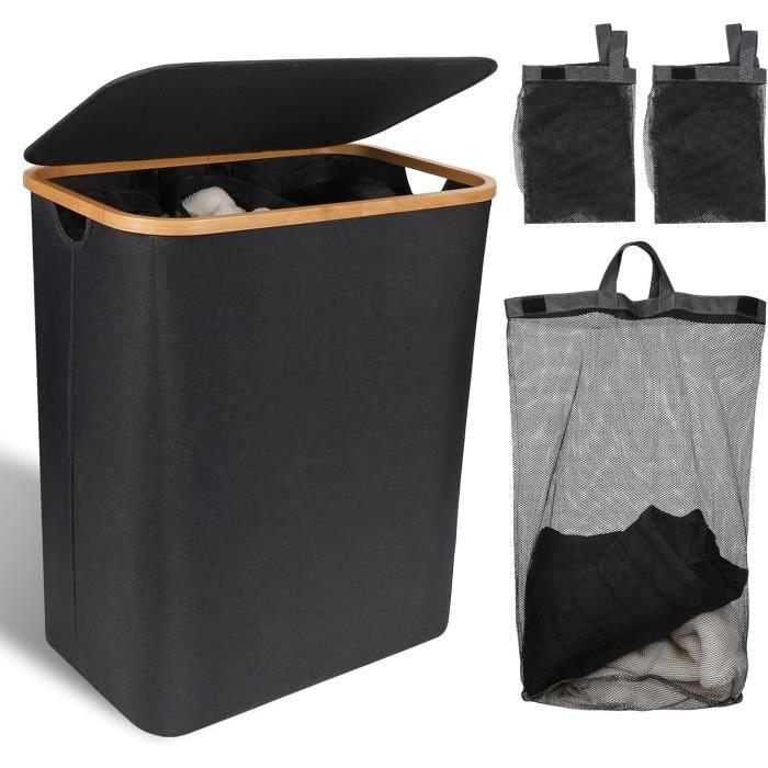 Panier À Linge 140L Avec Couvercle, Corbeille À Linge Ultra Large Avec ...
