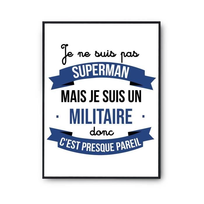 Affiche - Je ne suis pas Superman - Militaire - Noir - Papier 310 g/m² ...