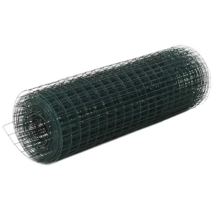 Dealpark Grillage Métal Acier et Revêtement en PVC 10x0,5 m-12 x 12 mm ...