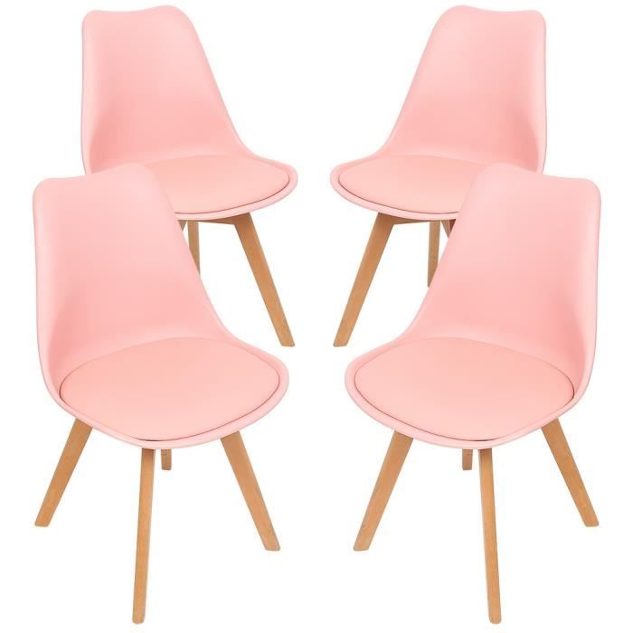 Lot de 4 Chaises - Rose - Chaise longue minimaliste - Cdiscount Jardin