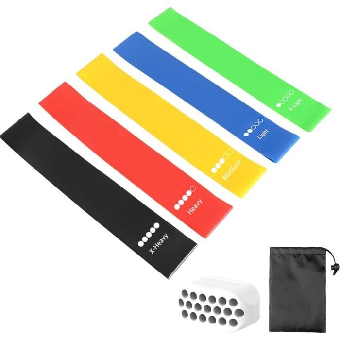 Bandes Élastiques Fitness, Set De 5 Bandes Bande Resistance Musculation ...
