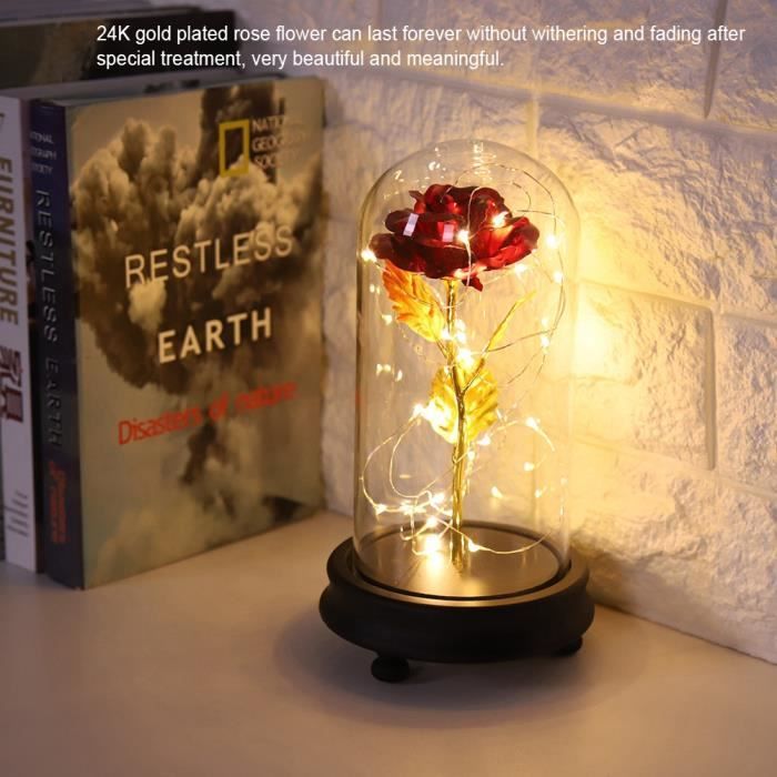 Rose éternelle - FAFEICY - Belle et la bête - Plaquée or 24 carats ...