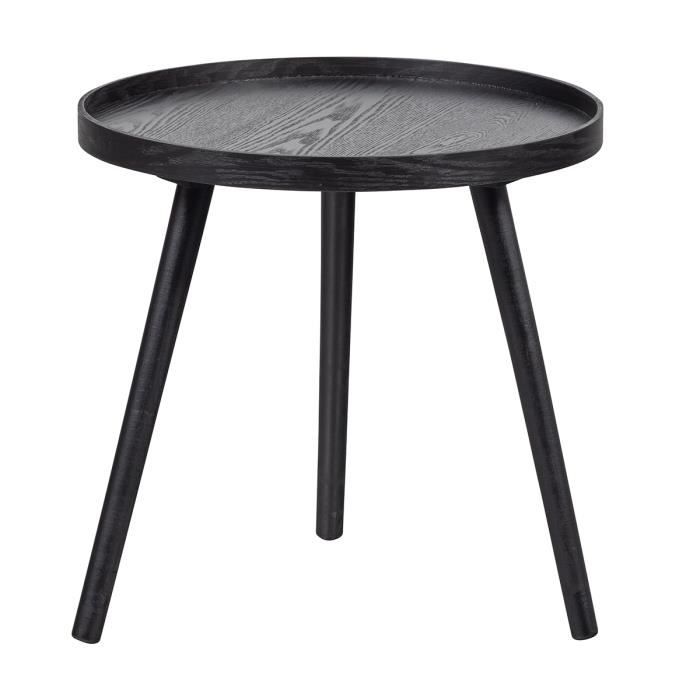 Table d'appoint en bois coloris noir - Hauteur 45 x Ø 45 cm - Cdiscount ...