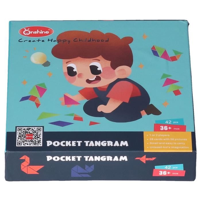 Jouet de Puzzle Tangrams - PWSHYMI - 14 pièces - Couleurs vives - Pour ...