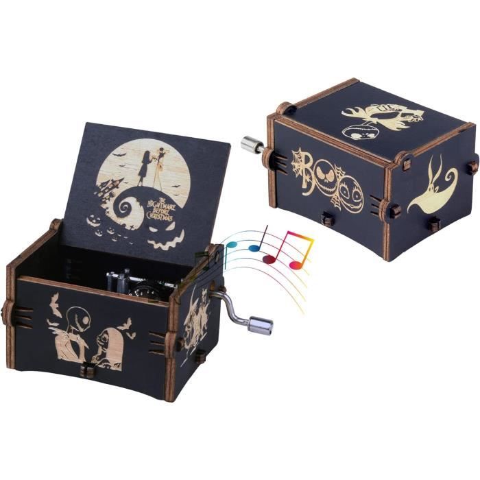 Keast Boîte à musique eois à manivelle pour garçons et filles, gravée ...