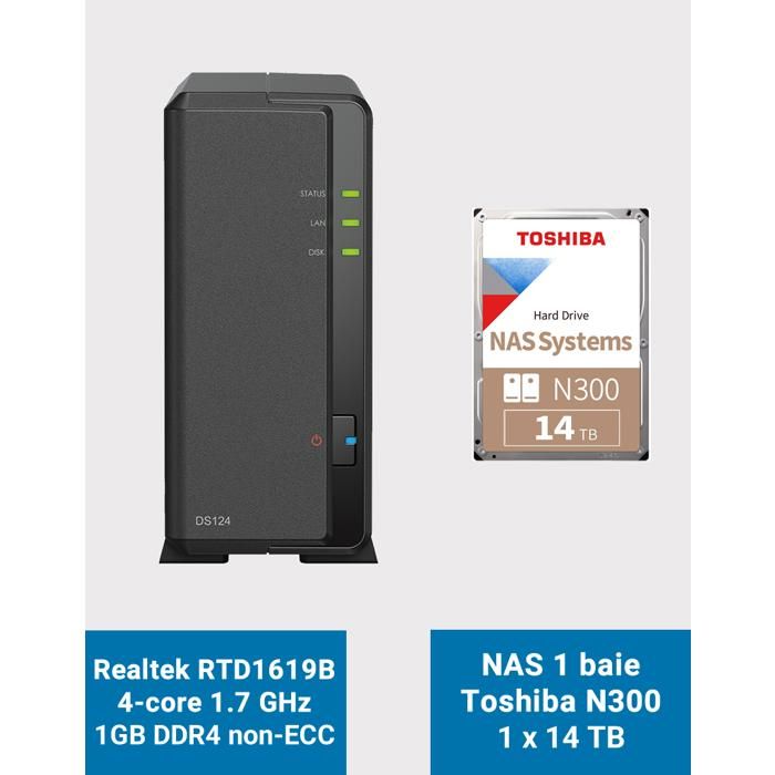 Synology DiskStation DS124 Serveur NAS Toshiba N300 14To (1x14To) - Cdiscount Informatique