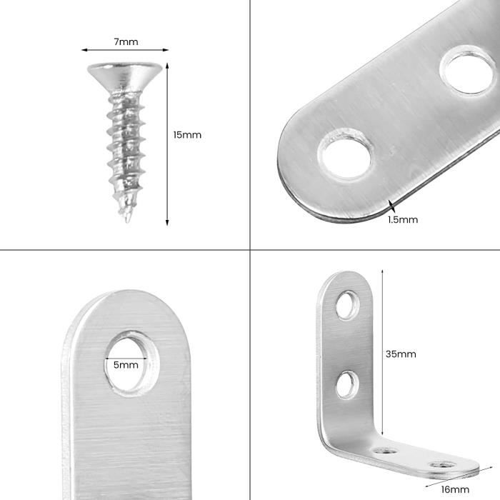 20PCS Équerre de Fixation, 40x40mm Inox Équerre Angle 90 Degrés en ...