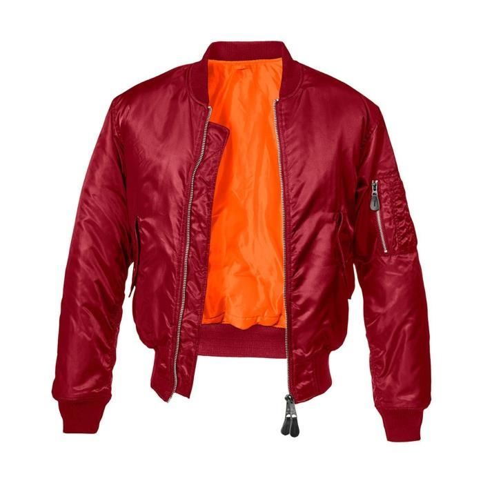 Blouson bomber homme - BUILD YOUR BRAND - 3149 - Rouge - Coupe-vent et ...
