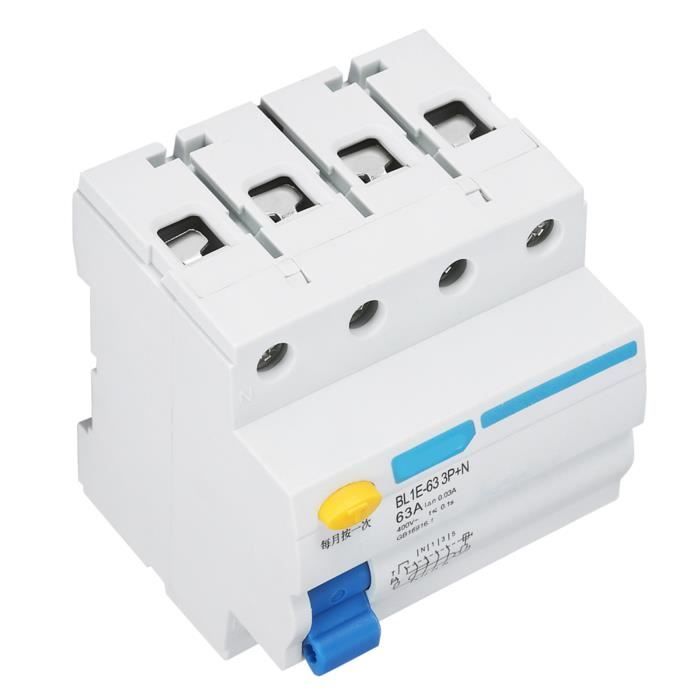 Disjoncteur de courant BL1E-63 3p N 63A RCCB 230V 30mA - Vvikizy - Cdiscount Bricolage