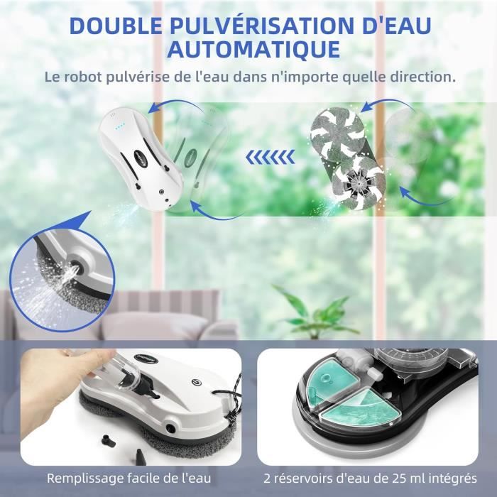 X7 Robot Lave-Vitres, Robot Électrique Pour Nettoyage De Fenêtre Avec ...