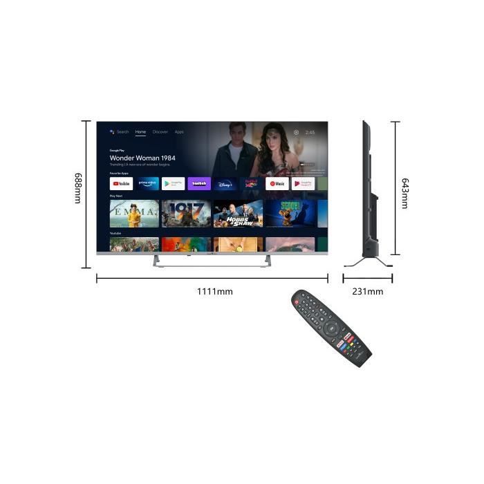 Smart Tech TV QLED 4K UHD 50' (126 cm) - ANDROID 11 - 4xHDMI - 2xUSB ...