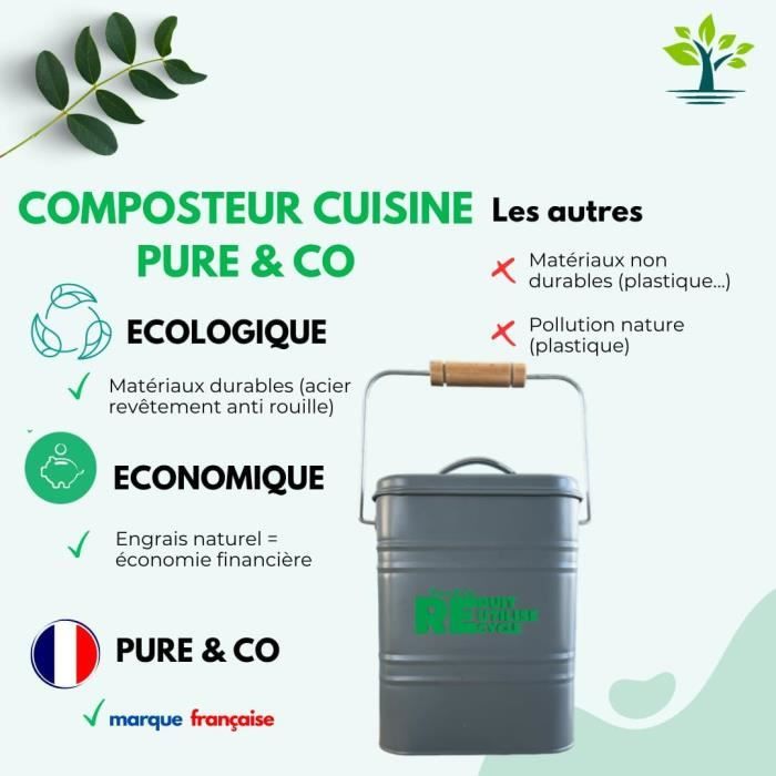 Composteur Cuisine 3LDesignPoubelle Compost Table Déchet ...
