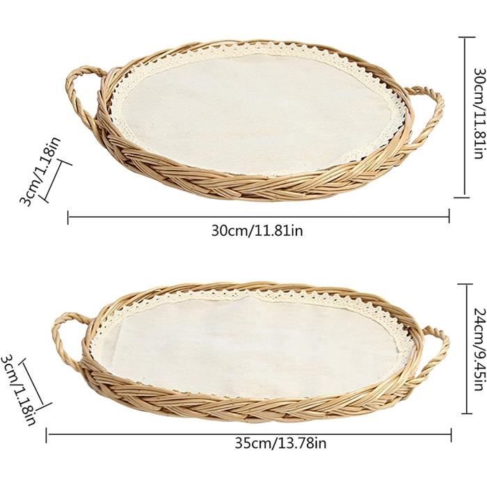 Plateau De Rangement En Osier, Plateau De Service Assiette À Dîner ...