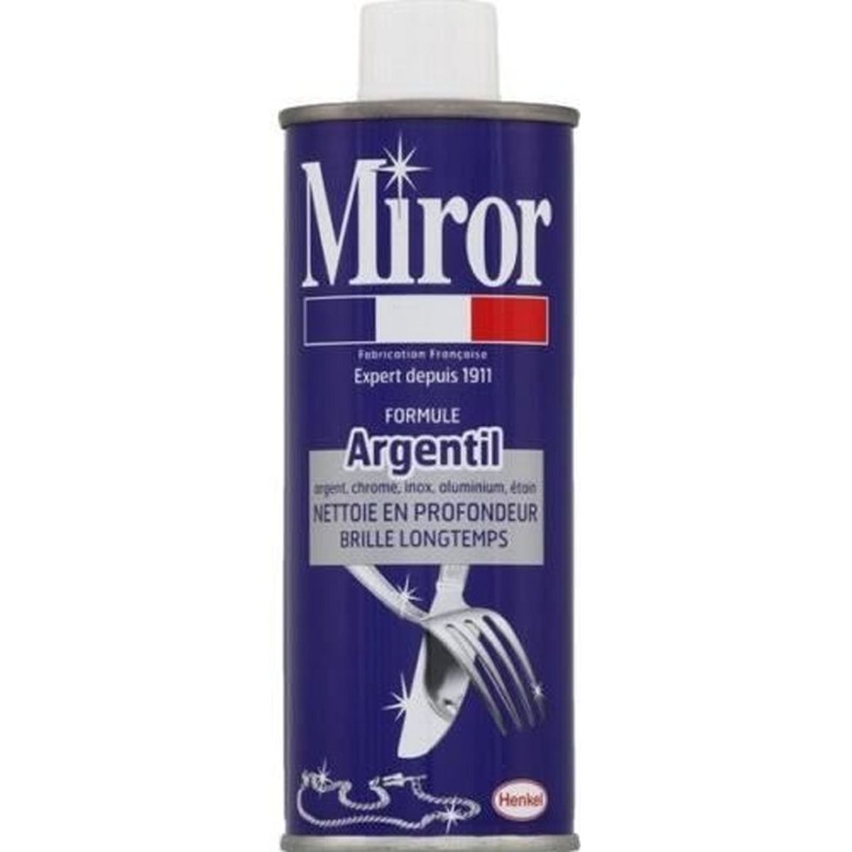 MIROR Formule argentil, nettoyant argent, chrome, inox, nickel, étain ...