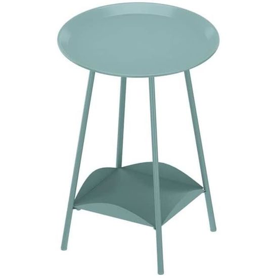 Table d'appoint à Plateau Rond, Table d'appoint en métal à Double ...