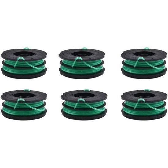 Lot de 6 bobines de fil pour débroussailleuse Black & Decker GL701 GL710 GL716 GL720 GL74[494 ...