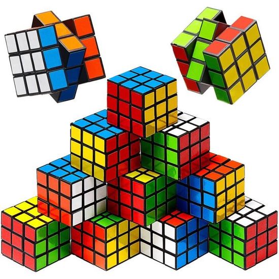 Lot de 12 mini cubes magiques - Magic Cube - Speed Cube - Jouets fête ...