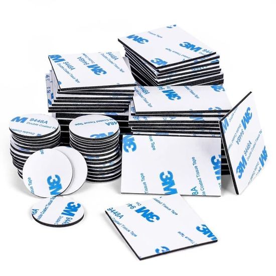 Scratch Autocollant Double Face, 60Pcs Adhesif Puissant Ruban Mousse, 1 ...