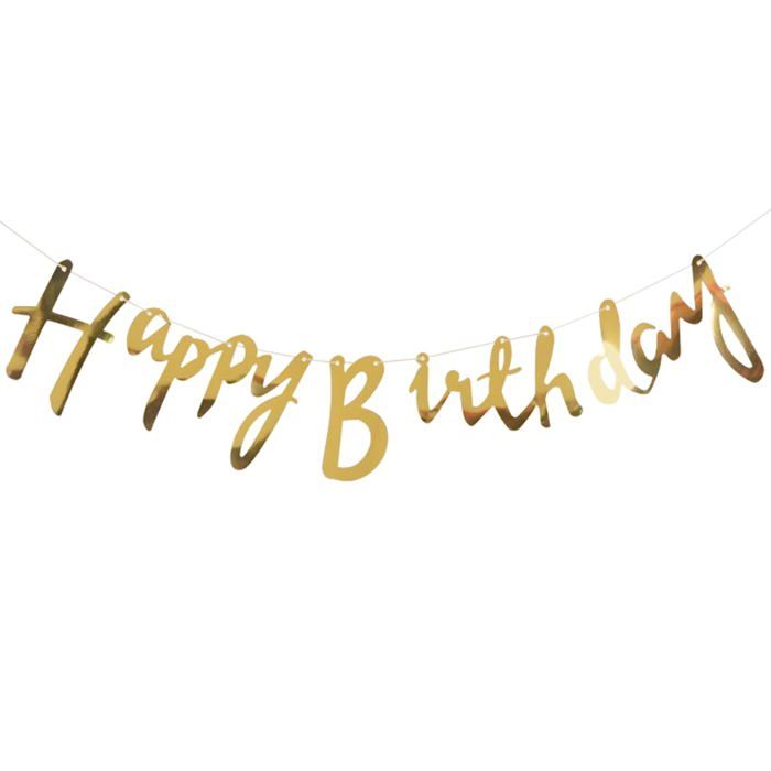 Happy Birthday Banderole,Doré Bannière Joyeux Anniversaire,Happy ...