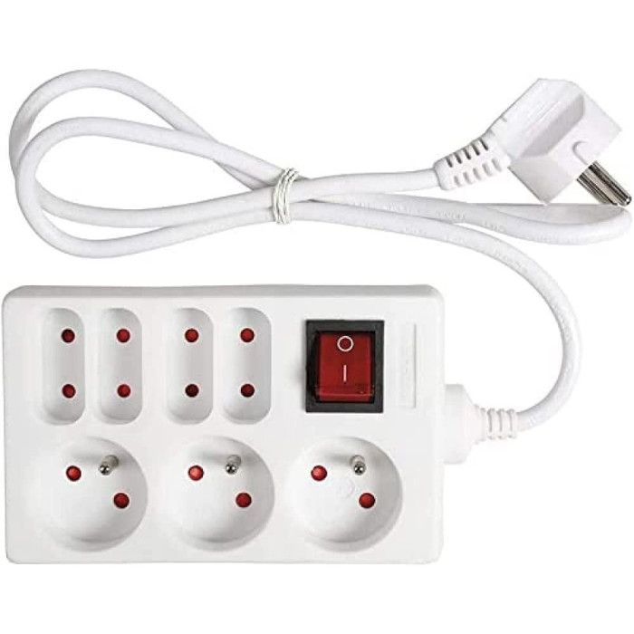 Multiprises - Rallonge - Bloc de 7 prises électriques - Avec ...