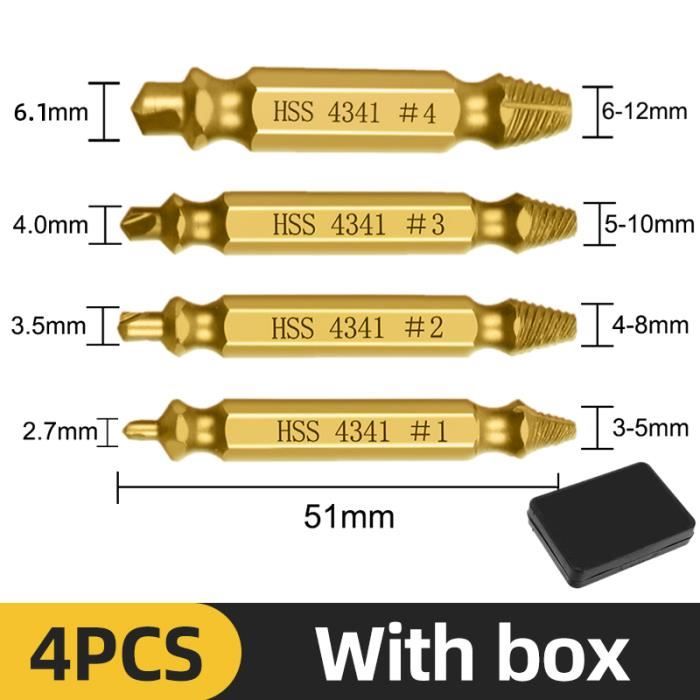 Enclume,4-5-6Pcs Ensemble Extracteur De Vis Endommagé Center Foret ...
