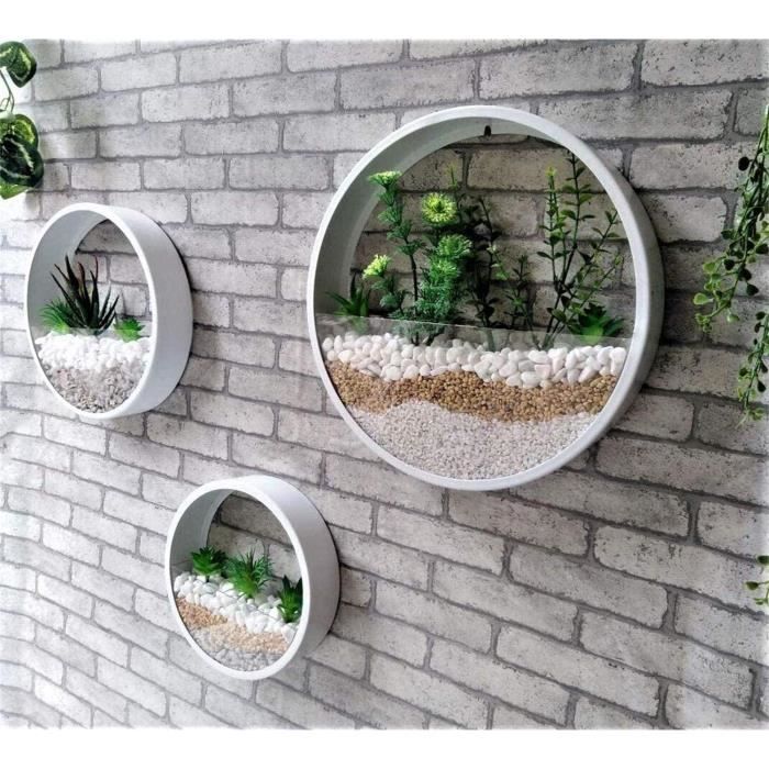 Lot De 3 Pot De Fleurs Mural, Vase Verre Mural Jardinière Murale Pots ...