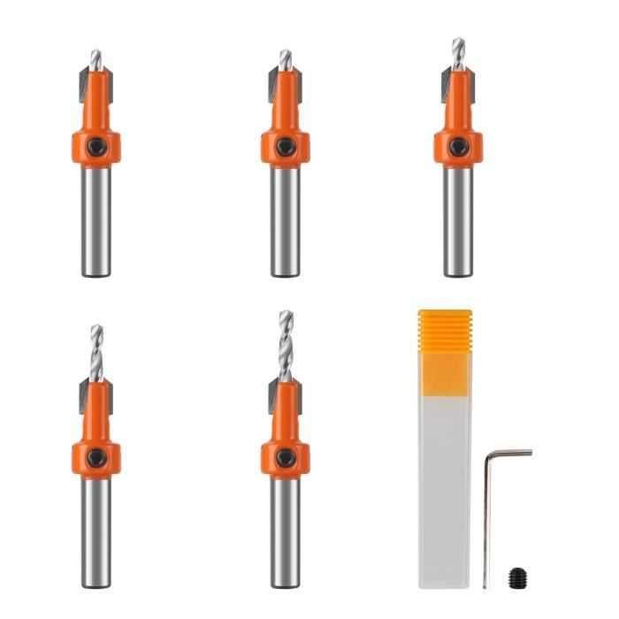 5X 10Mm Foret Chanfrein À Bois Avec Clé Hexagonale Et Vis[p4109 ...