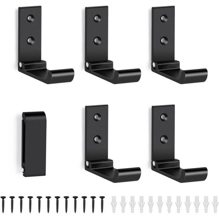 Lot De 6 Crochets Muraux Pliables Noirs Pour Crochets À Vêtements ...