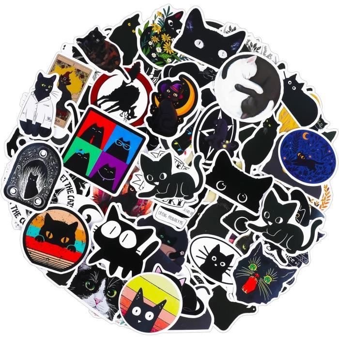Amaxiu Lot De 100 Autocollants Chat Noir Dessin Animé[n576] - Cdiscount DVD