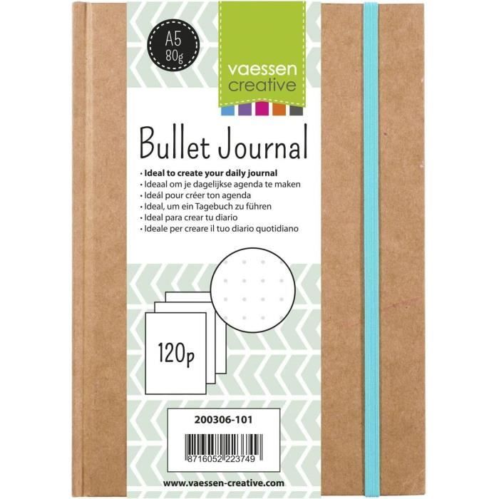 Vaessen Creative Bullet Journal, Carnet 120 Pages en Pointillé pour Journaling, Bujo, Marron ...