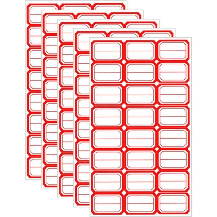 Lot de 140 feuilles d'étiquettes autocollantes inscriptibles pour ...