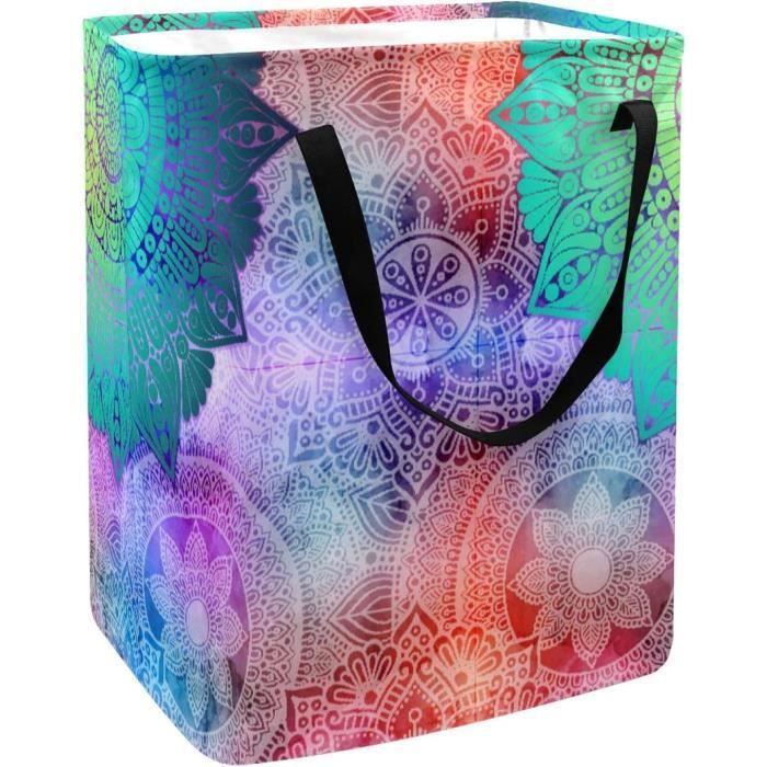 Panier à linge coloré style indien bohème mandala panier à linge ...