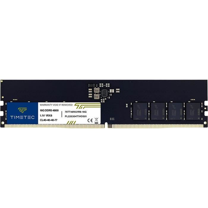 Module de mémoire RAM DDR5 16 Go 4800 MHz PC5-38400 Timetec - UDIMM ...
