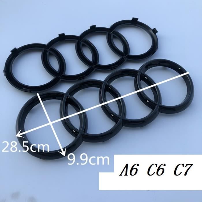 285*99mm Insigne Marque Auto Emblème Audi Logo Coffre Capot Front A6 C6/C7(Noir brillant ...