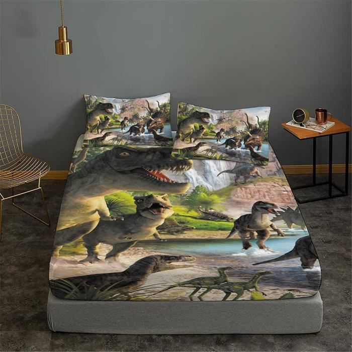 VKDF-1257Draps de lit en forme de dinosaure 3D ensemble de literie pour ...