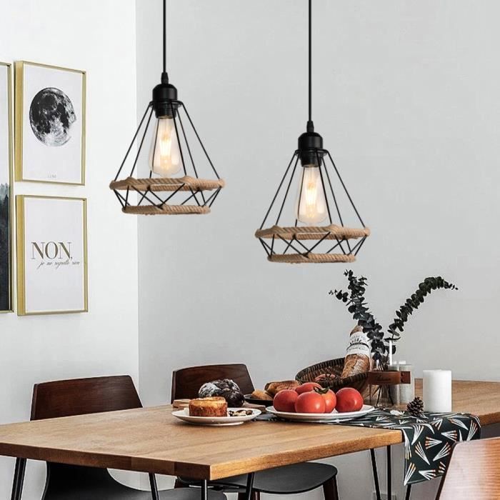 Sayoo Lustre Corde Suspension Industrielle Corde, Luminaire Corde ...
