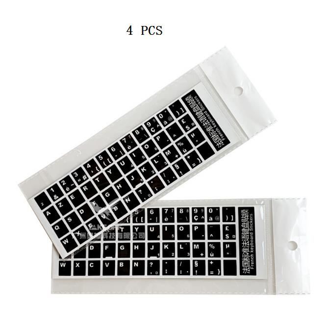 4Pcs Noir Sticker Autocollant AZERTY pour Touches de Clavier Ordinateur ...