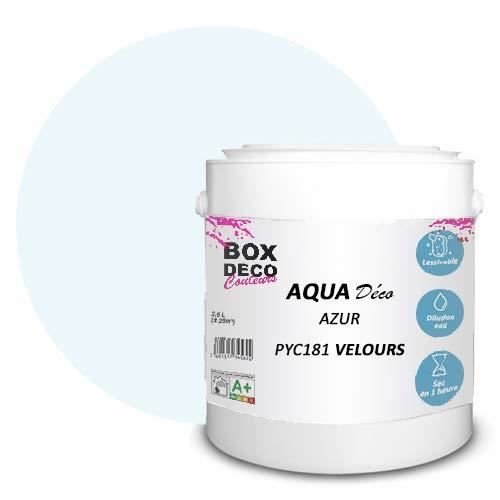 PEINTURE Teinte Bleu Azur murale acrylique aspect velours Aqua Déco - 2 ...