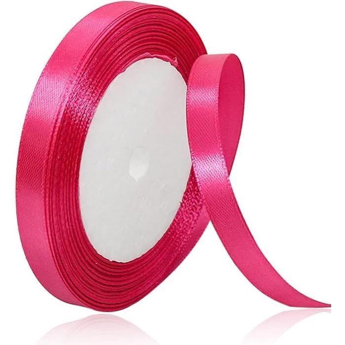 Ruban De Satin Rose Vif 10Mm, 22 Mètres Ruban Tissu Pour Emballage ...