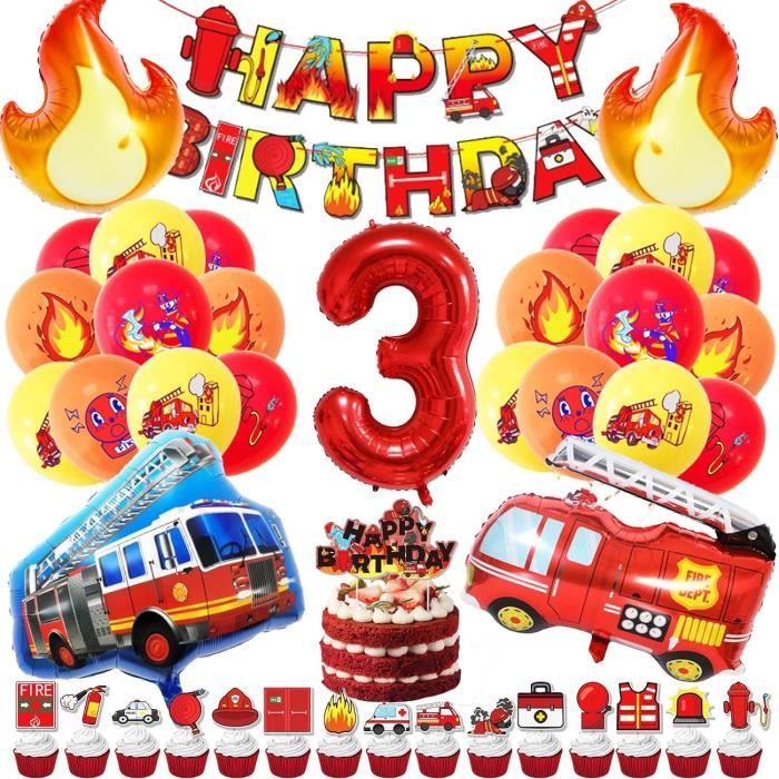 Decoration Anniversaire Pompier 3 Ans Enfant, Ballon Decoration ...
