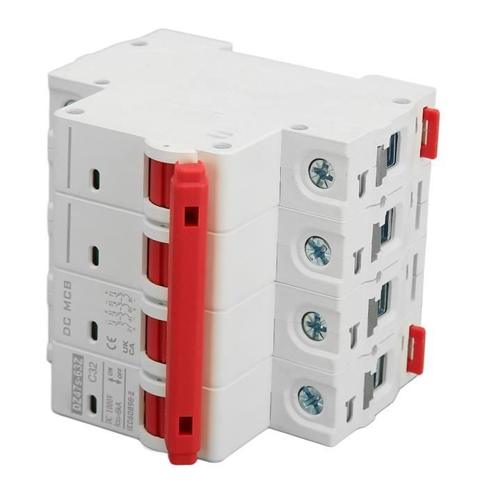 MSA Disjoncteur Dc Miniature Disjoncteur Miniature 4P 32A 6000A Capacité De Rupture Dc1000V Pour ...