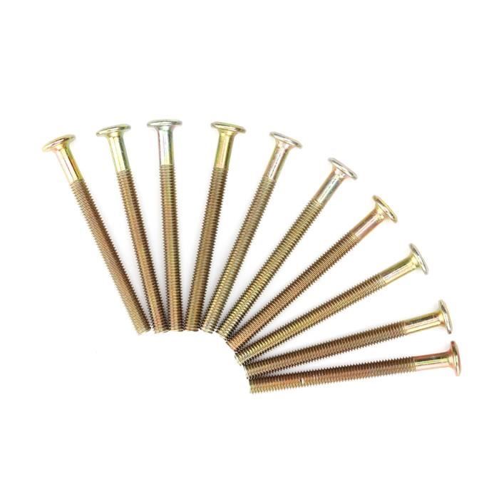 Boulon de meuble 10 Pièces M6 Vis de Meubles en Acier au Carbone 70mm Boulons de Meubles avec ...